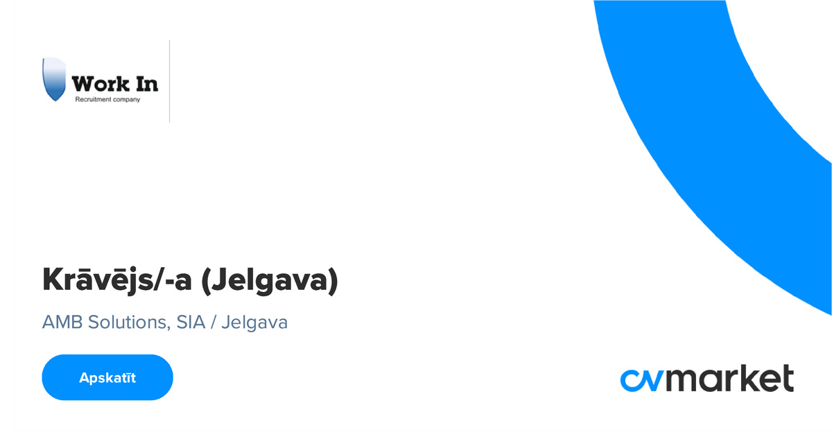 Krāvējs/-a (Jelgava), 2025-04-11