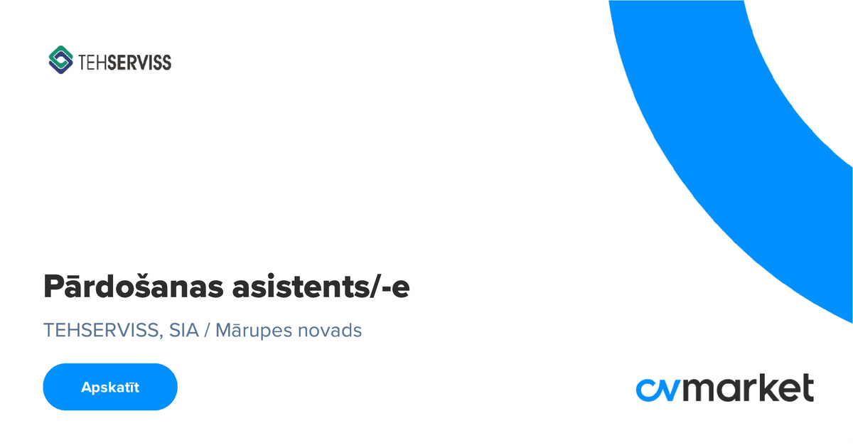Pārdošanas asistents/-e, 2025-04-22
